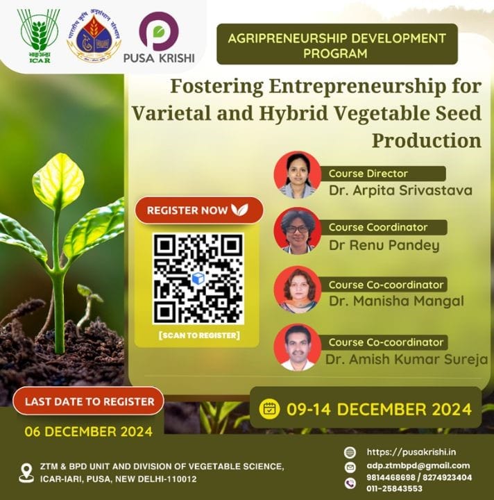 Agripreneurship Development Program (ADP) on Fostering Entrepreneurship for Varietal & Hybrid ...