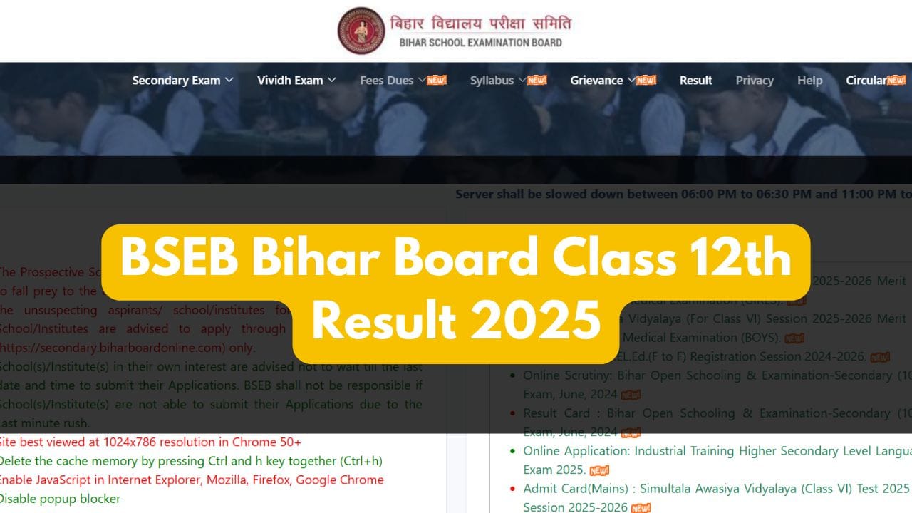 BSEB Bihar Board Class 12th Result 2025: Evaluation Complete, Result ...