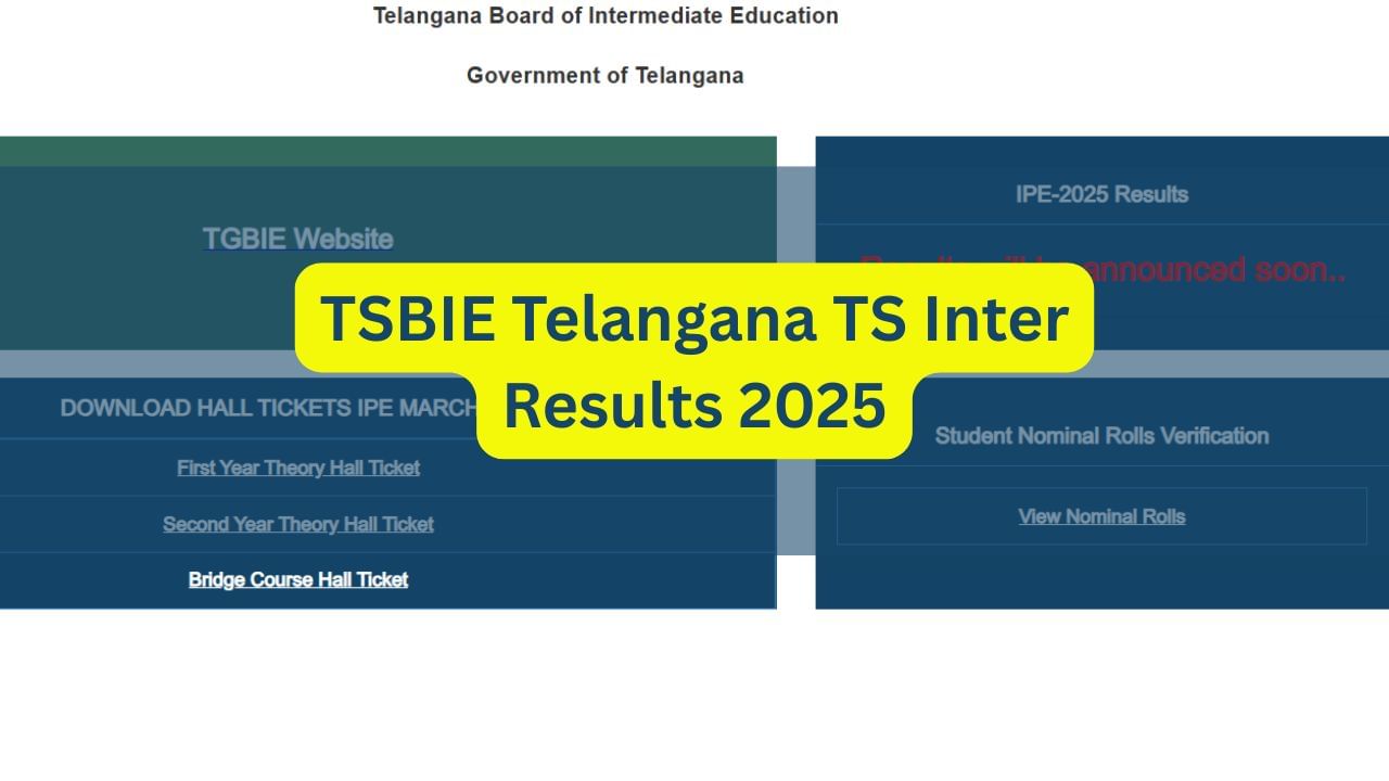 TSBIE Telangana TS Inter Results 2025: Check 1st and 2nd Year Results ...