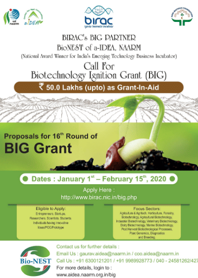 BIRAC Announces 16th Call For Proposals under 'Biotechnology Ignition ...