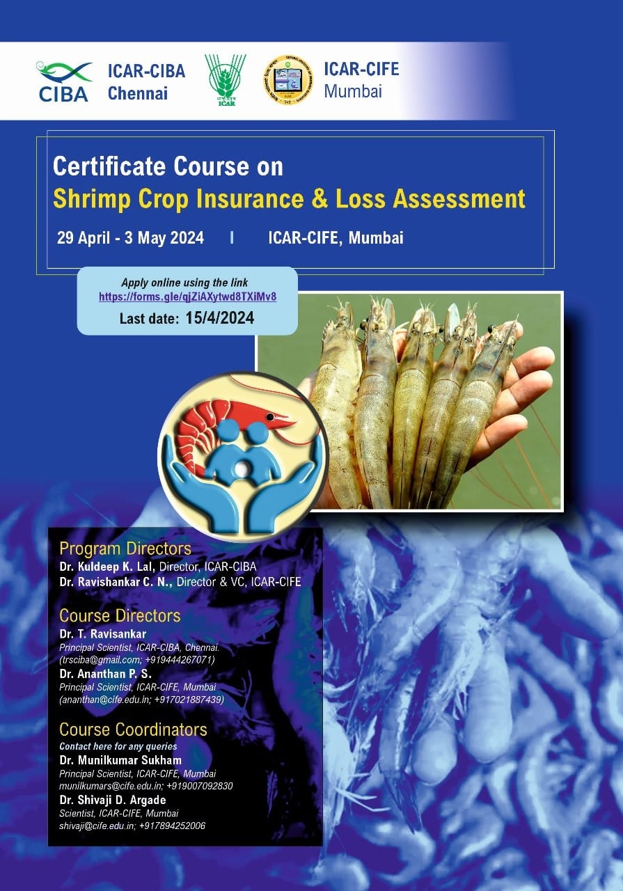 ICAR-CIBA and ICAR-CIFE Launches Certification Course on Shrimp Crop ...